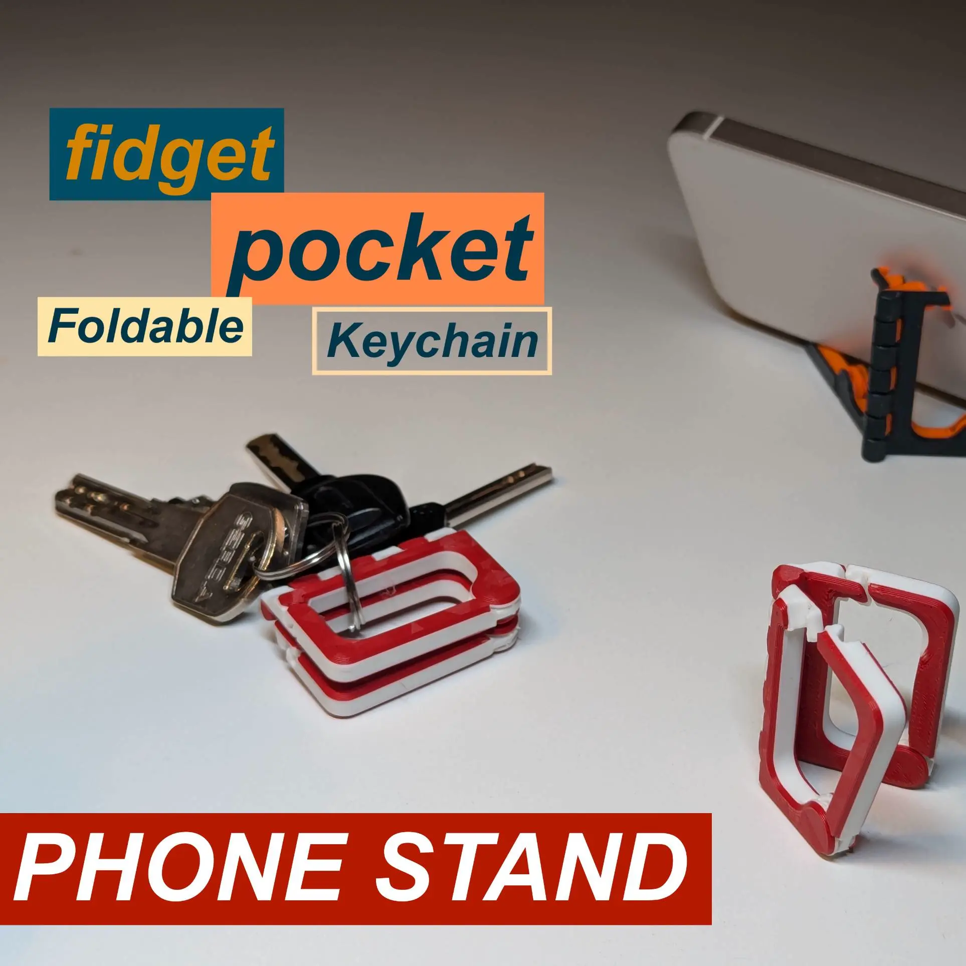3D Printer Files | 3MF File | Pocket\Keychain\Fidget Phone Stand ...