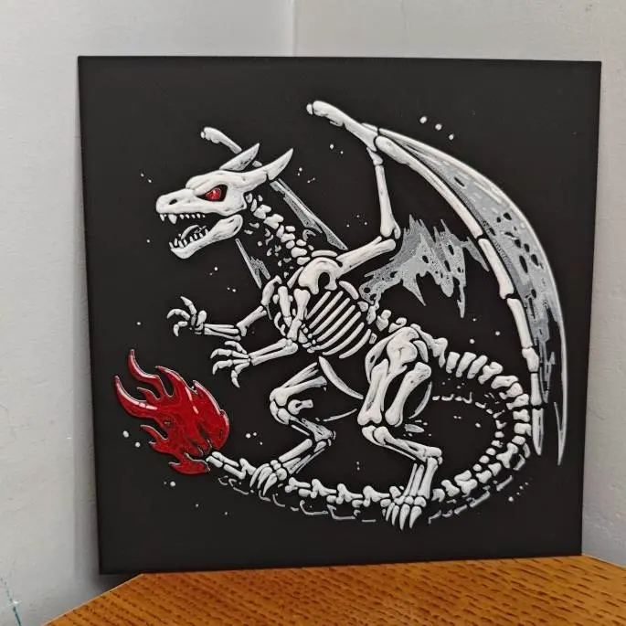 3D Printer Files | 3MF File | Hueforge Charizard skeleton | Creality Cloud