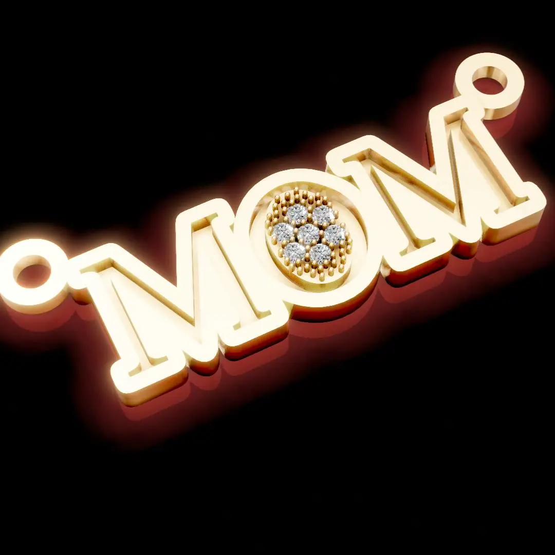 Jewelry & Accessories STL Download - MOM Name pendantby Christina3d