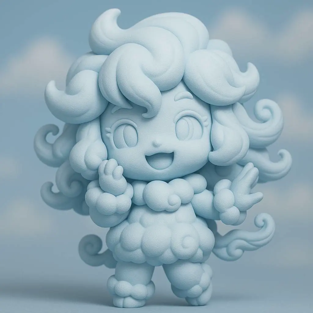 Characters & Creatures STL Download - Elemental Chibi Wind (Sheep ...