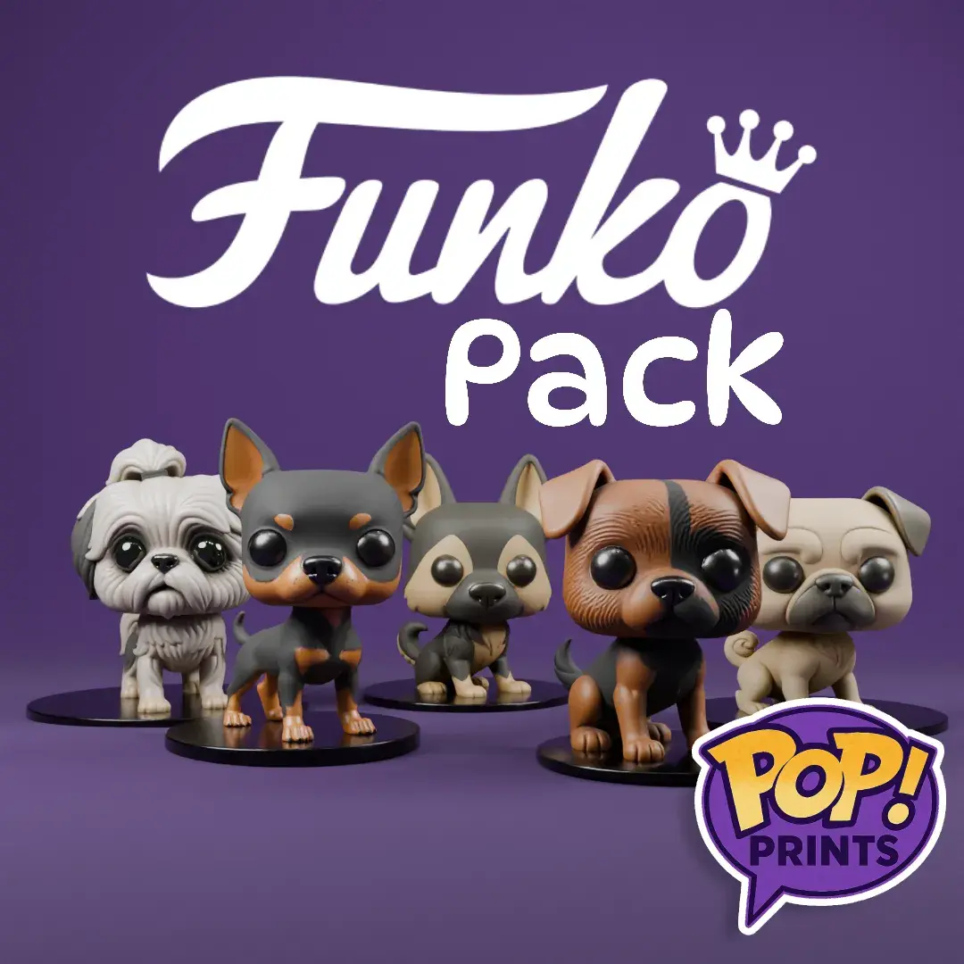 Digital Art STL Download - Pets Dogs Funko Pop Pack 10 model!by Pop Prints