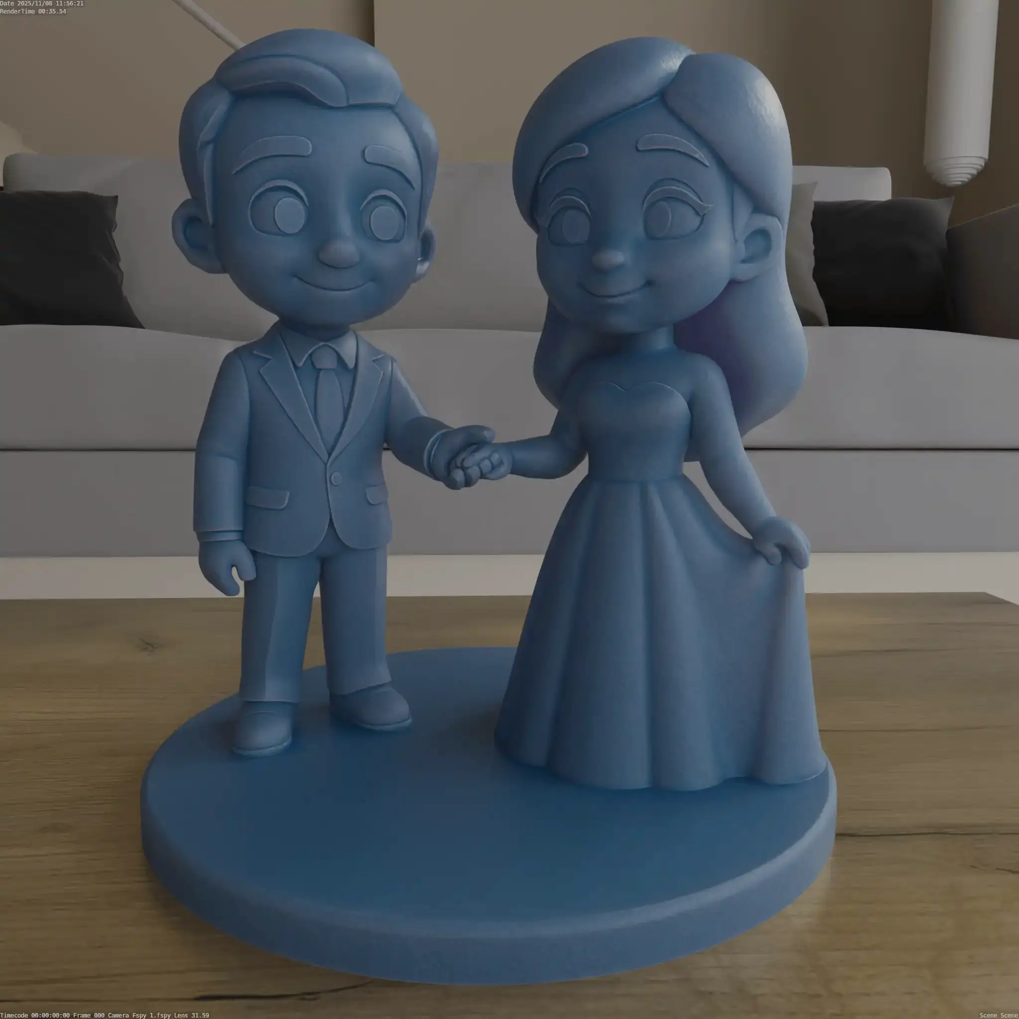 Other STL Download - Cute Wedding Couple STL 3D Modelby HIve