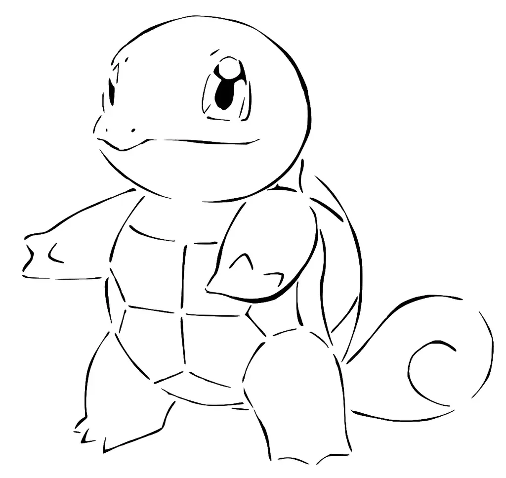 Free Characters & Creatures STL Download - 004 Squirtle stencil 2 ...
