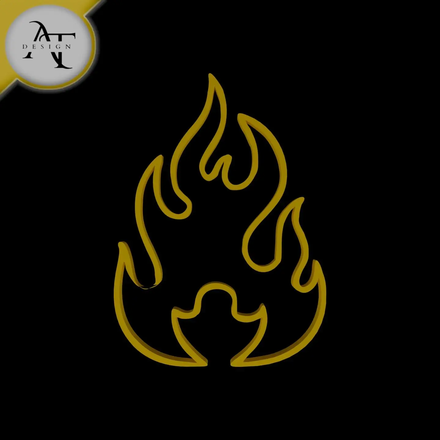 3D Printer Files | 3MF File | Simple Flame Symbol - 2D Art | Creality Cloud