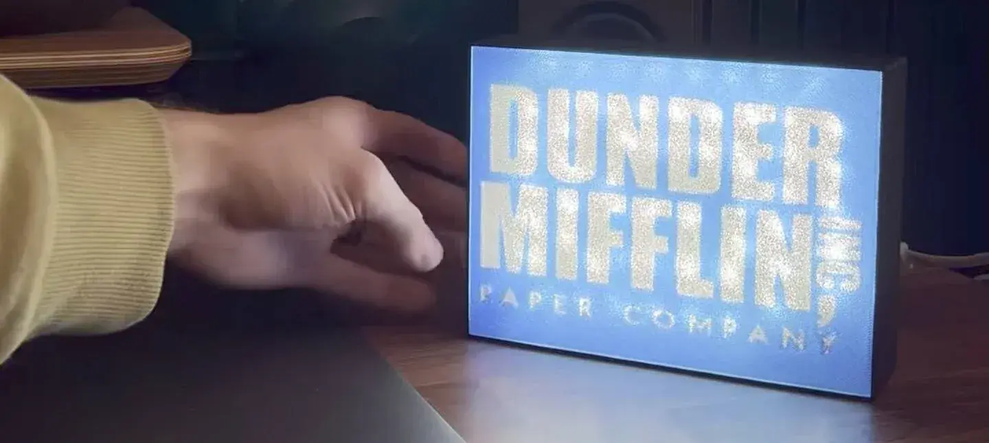 3D Printer Files | 3MF File | Dunder Mifflin Sign – LED Backlit ...