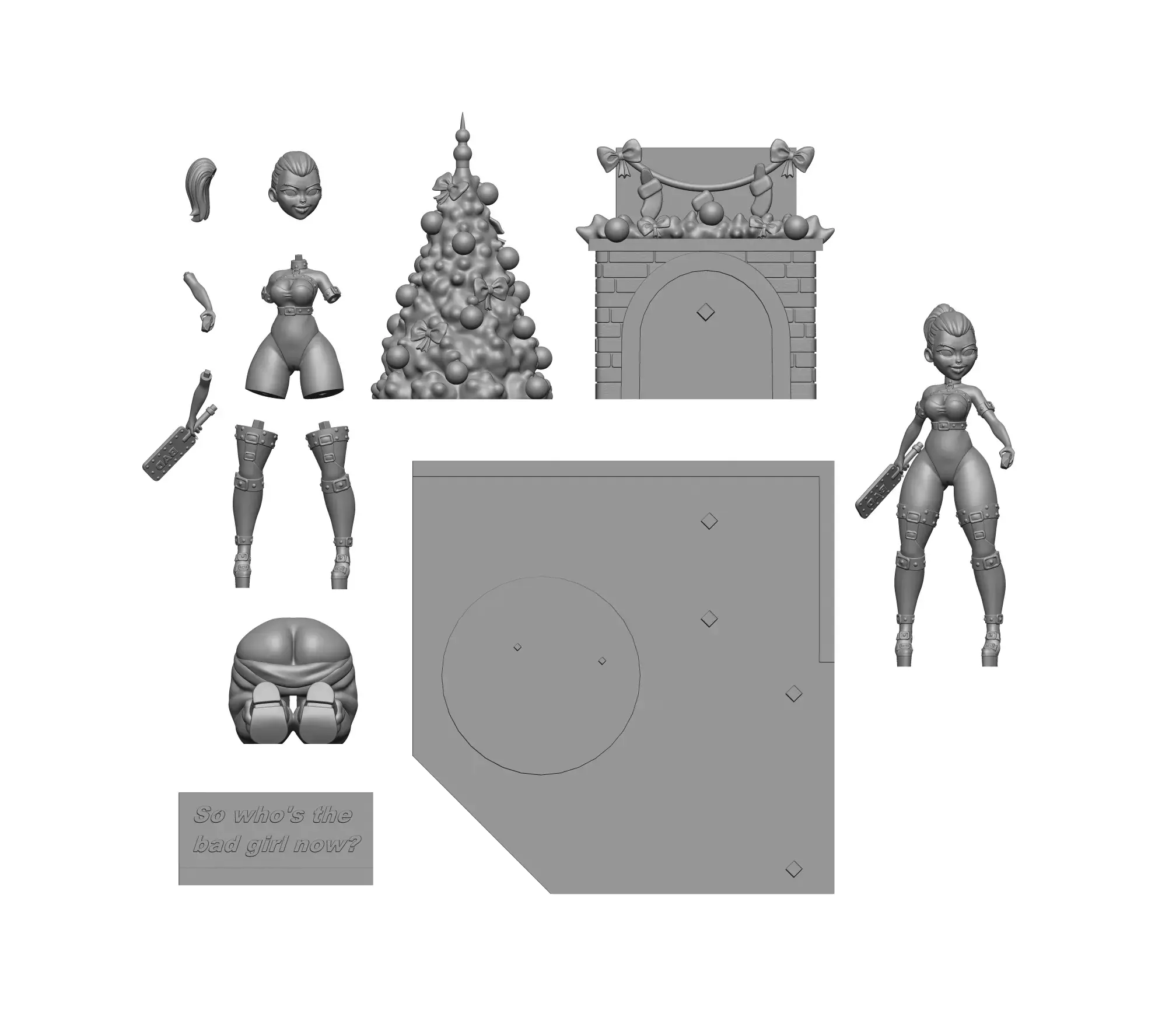 Characters & Creatures STL Download - Bad girlby YVP3Dmodels