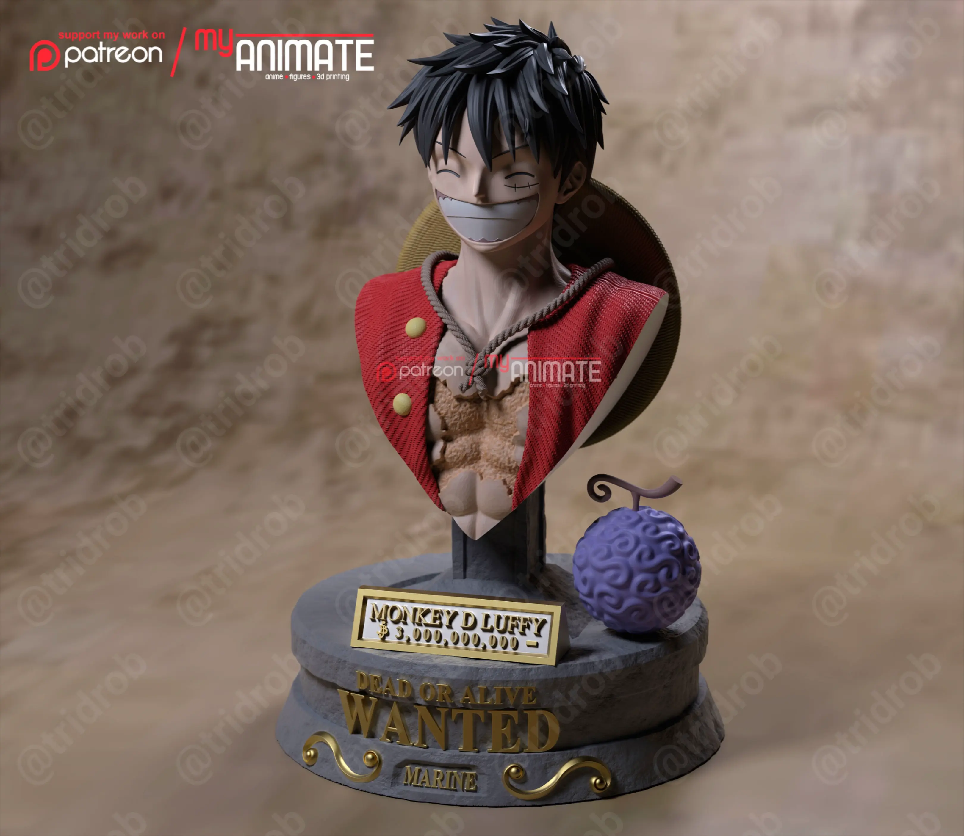 3D Printer Files | 3MF File | Luffy bust | Creality Cloud