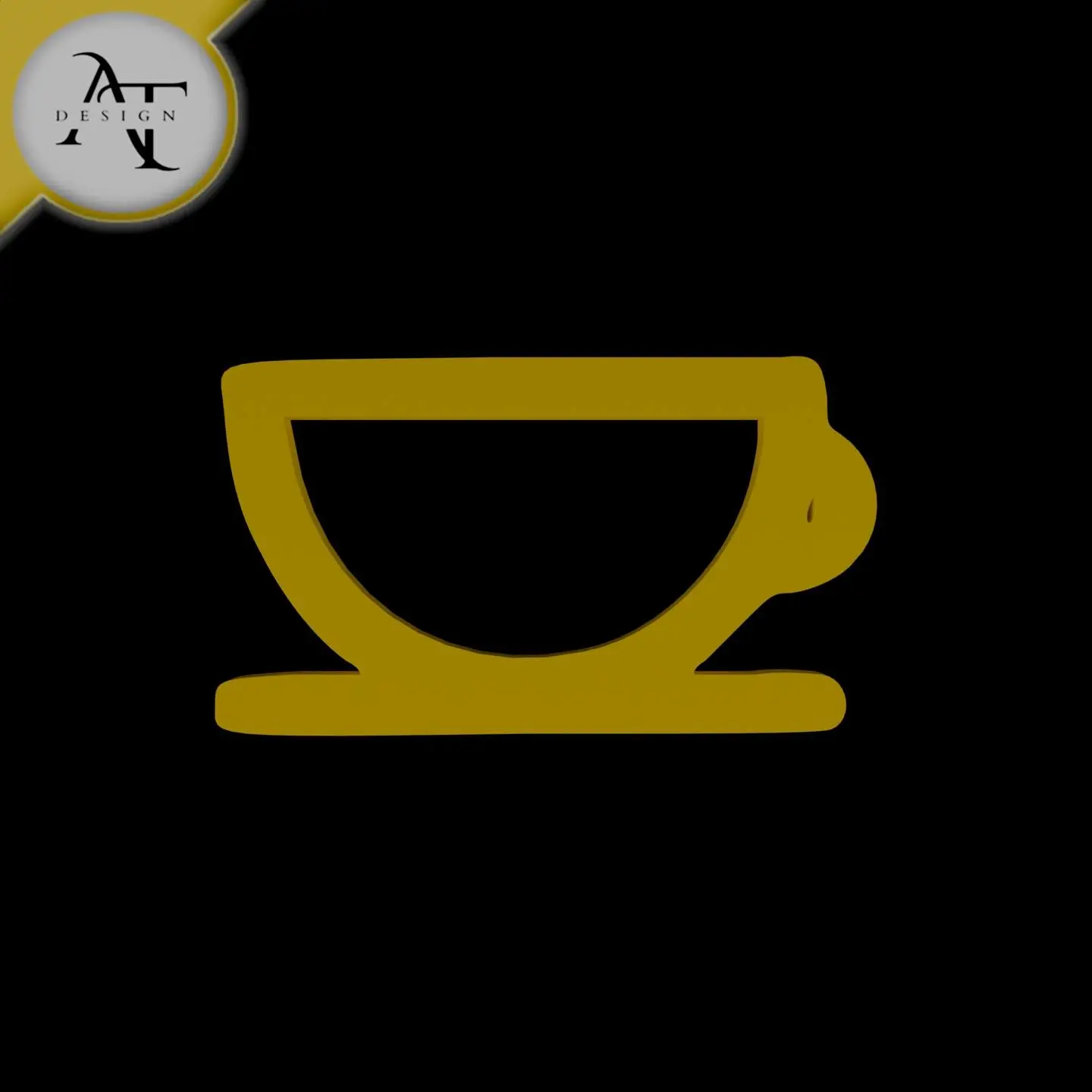 Free Digital Art STL Download - Simple Coffee Cup Symbol - 2D Artby AT ...