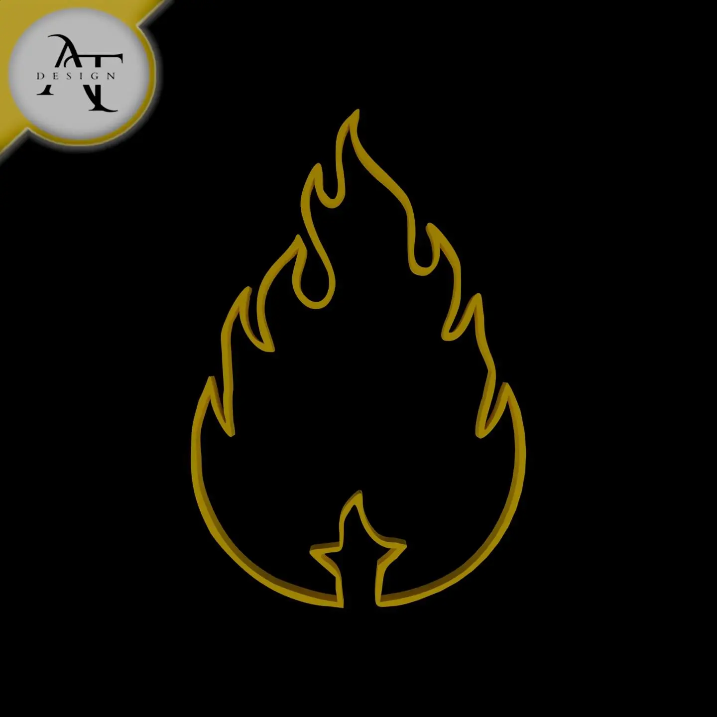 3D Printer Files | 3MF File | Simple Flame Symbol - 2D Art | Creality Cloud