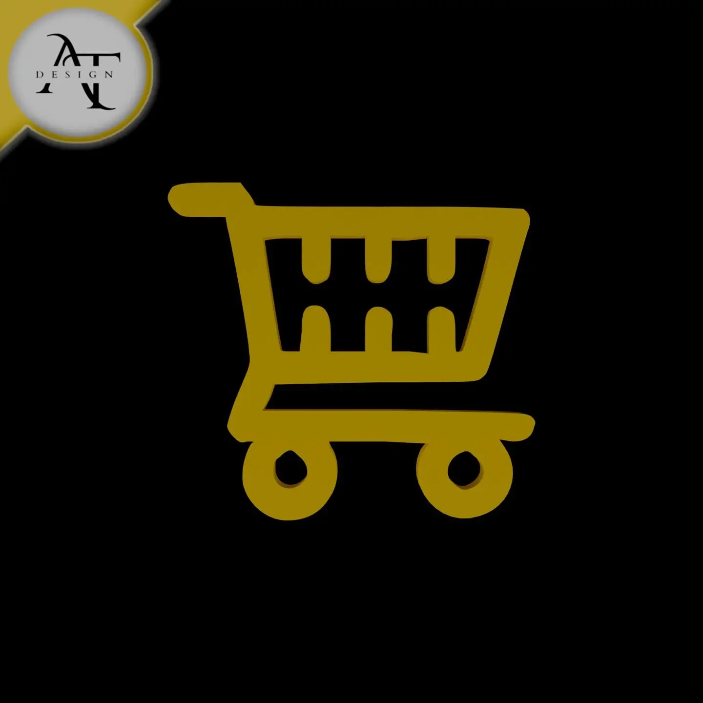 Free Digital Art STL Download - Simple Shopping Cart Symbol - 2D Artby ...