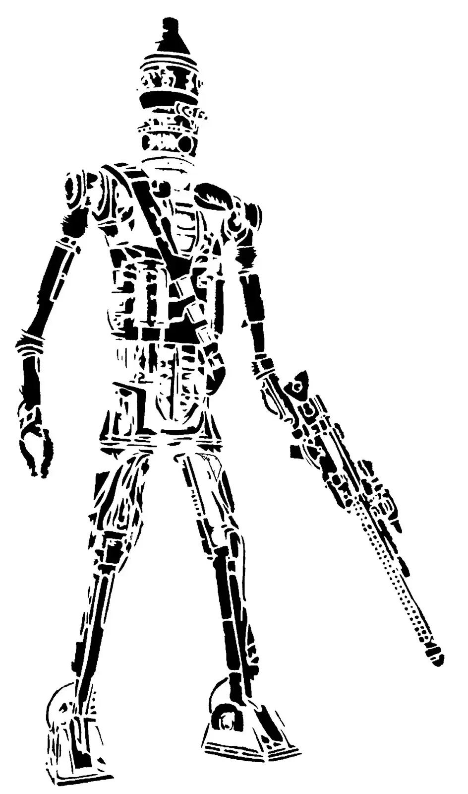 Free Characters & Creatures STL Download - IG-11 stencil 2by SMT_M 🦊