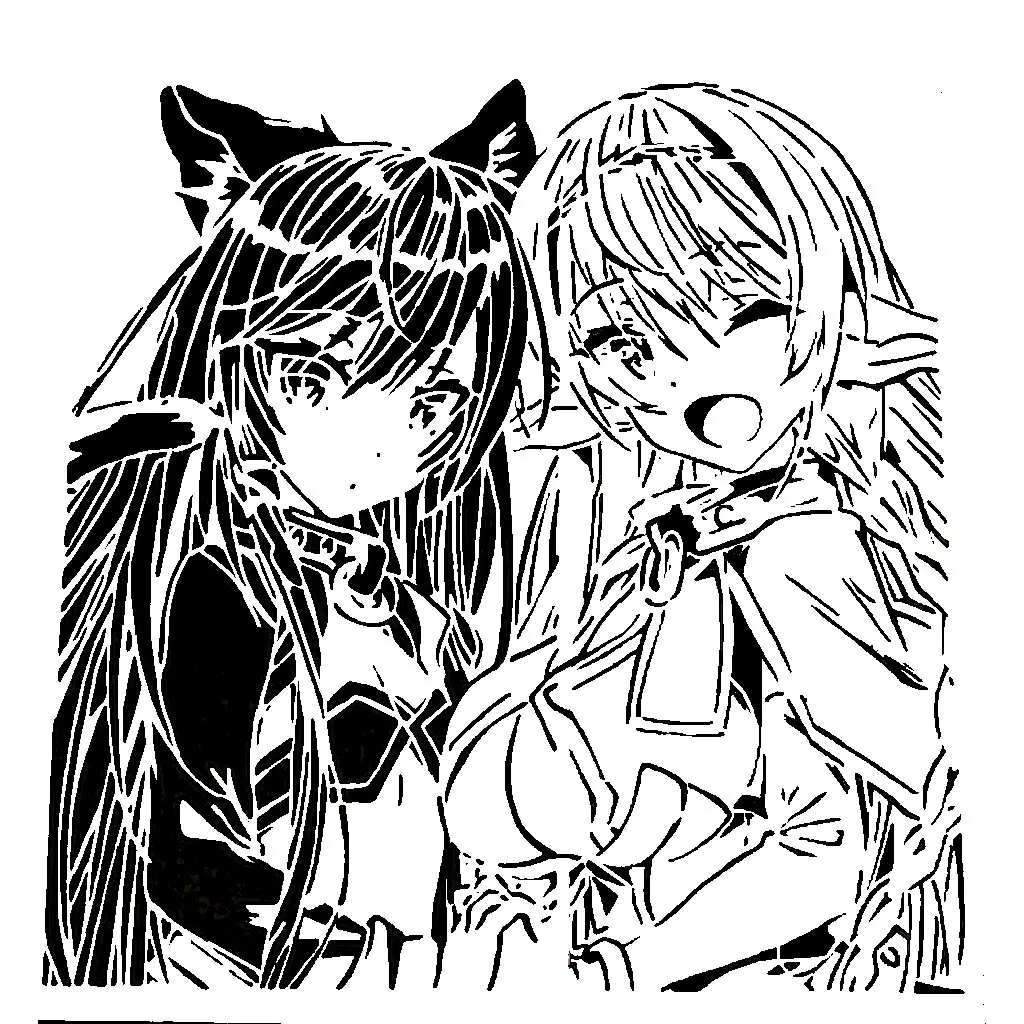 Free Digital Art STL Download - Rem and Shera stencilby SMT_M 🦊