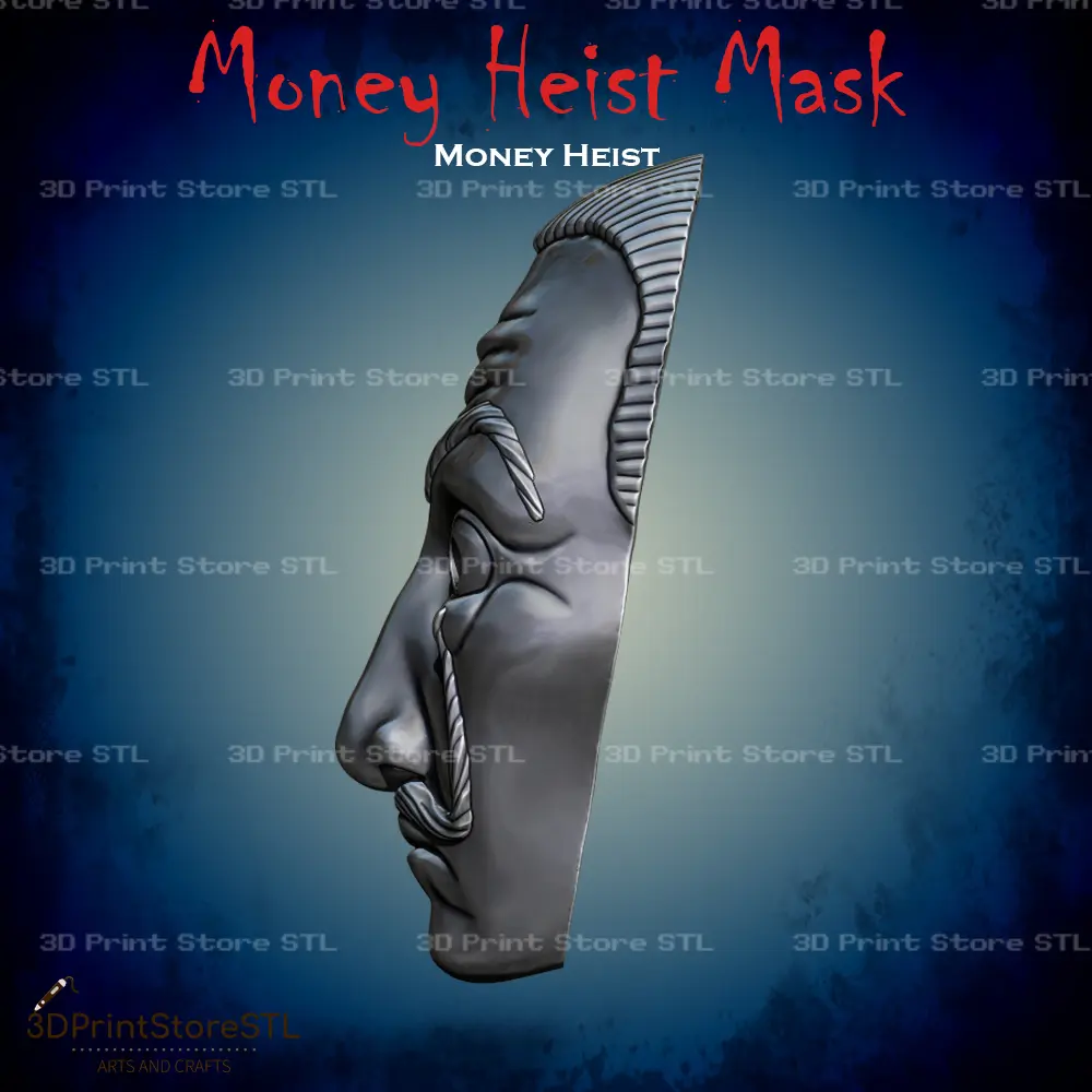 Cosplay STL Download - Dali Mask Cosplay Money Heist - STL Fileby 3D ...