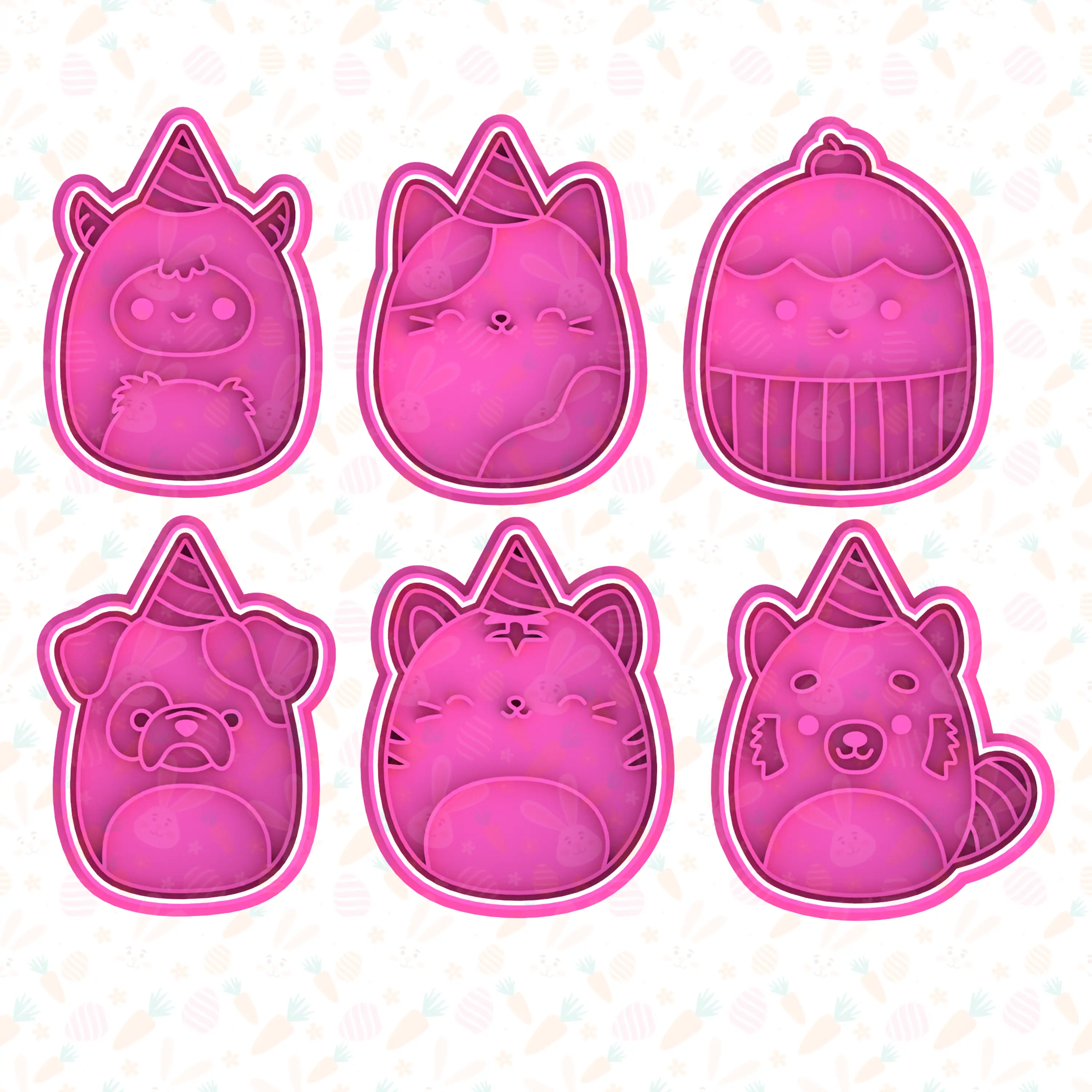 Board Games & Card Games STL Download - Squishy cute animals cookie ...