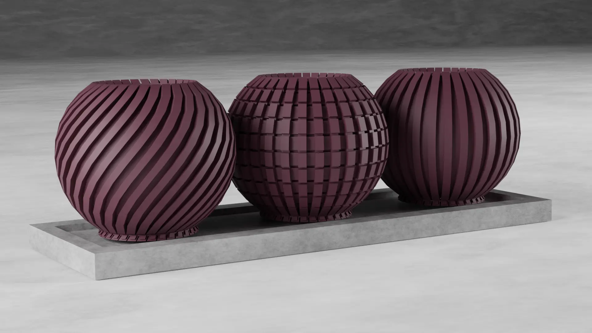Home Decorations & Ornaments STL Download - Modern Trio Potteryby Bluemint