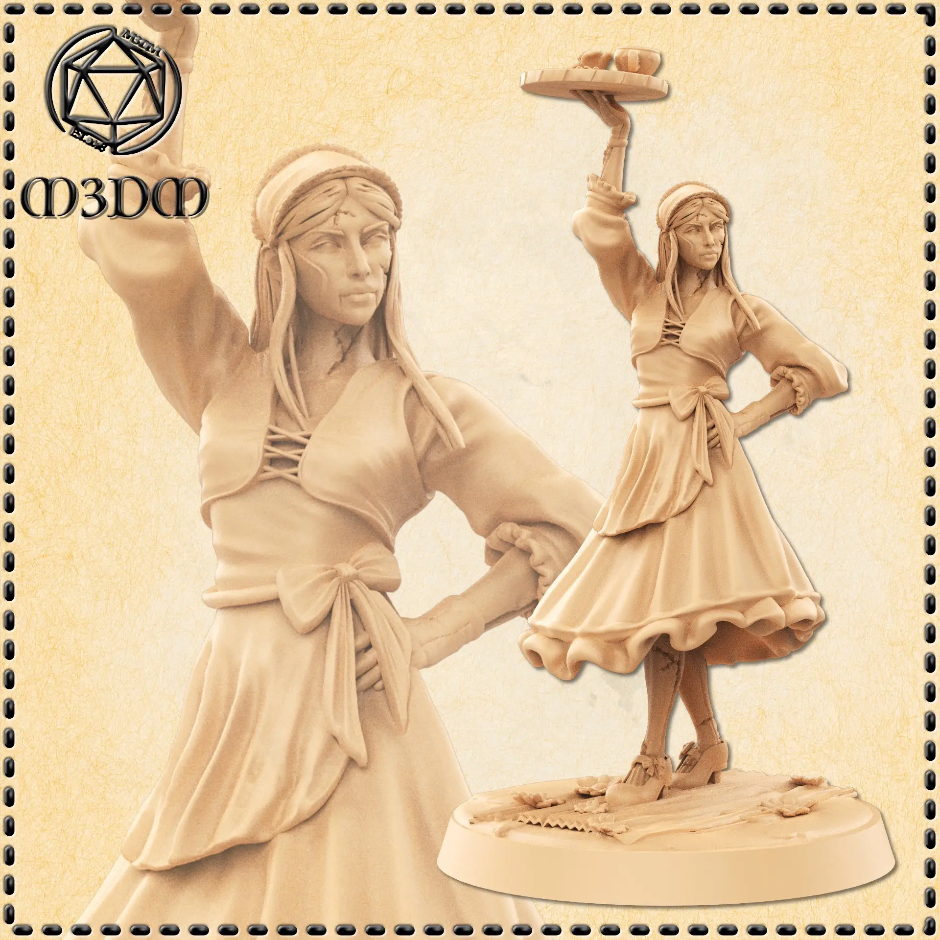 Characters & Creatures STL Download - Maid Construct (Action)by M3DM