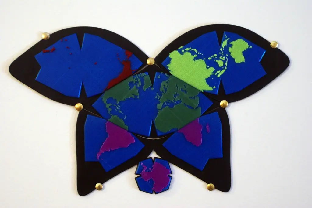 Free Home Decorations & Ornaments STL Download - Butterfly World Map ...