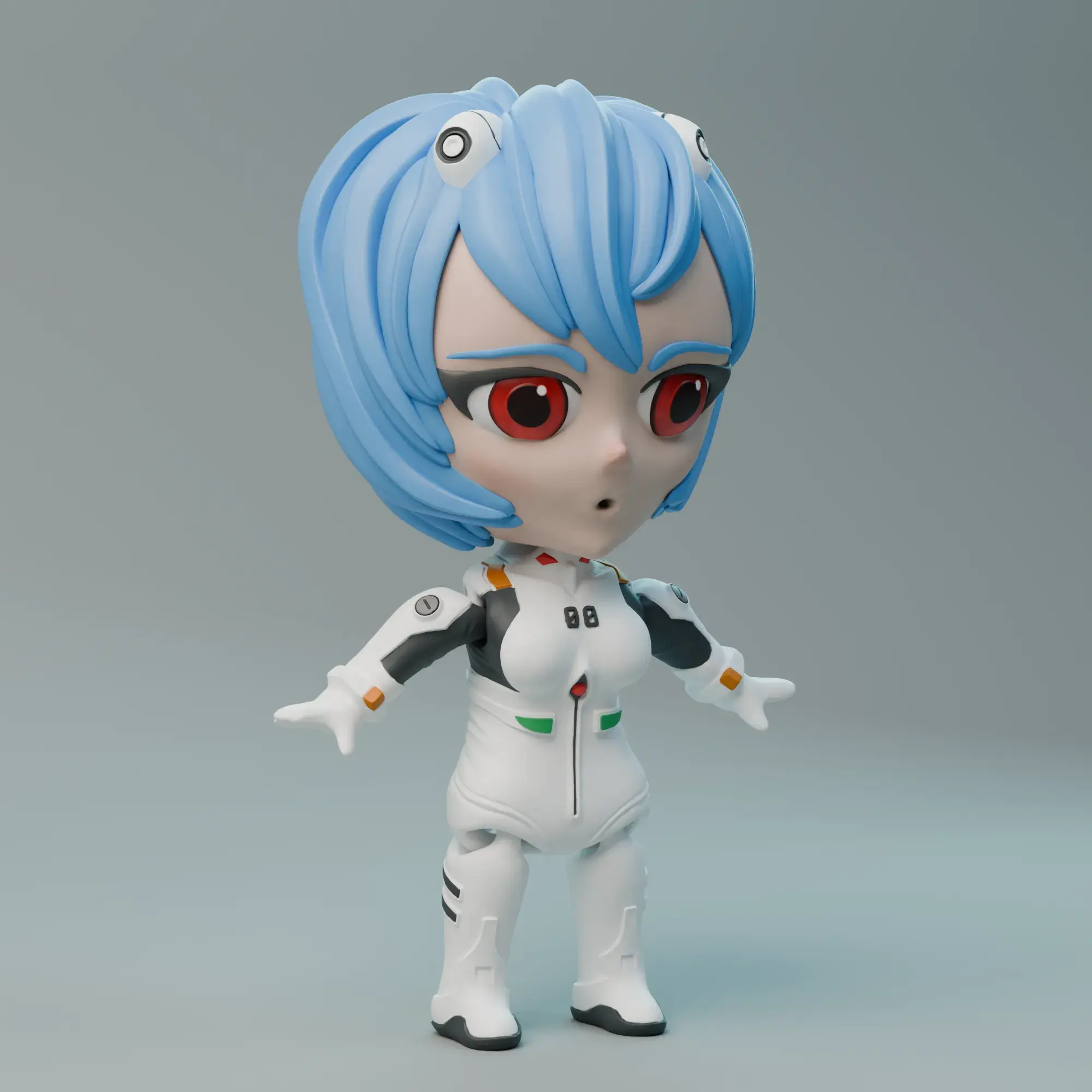Characters & Creatures STL Download - Flexi_Ayanami_Rei_Chibiby ...
