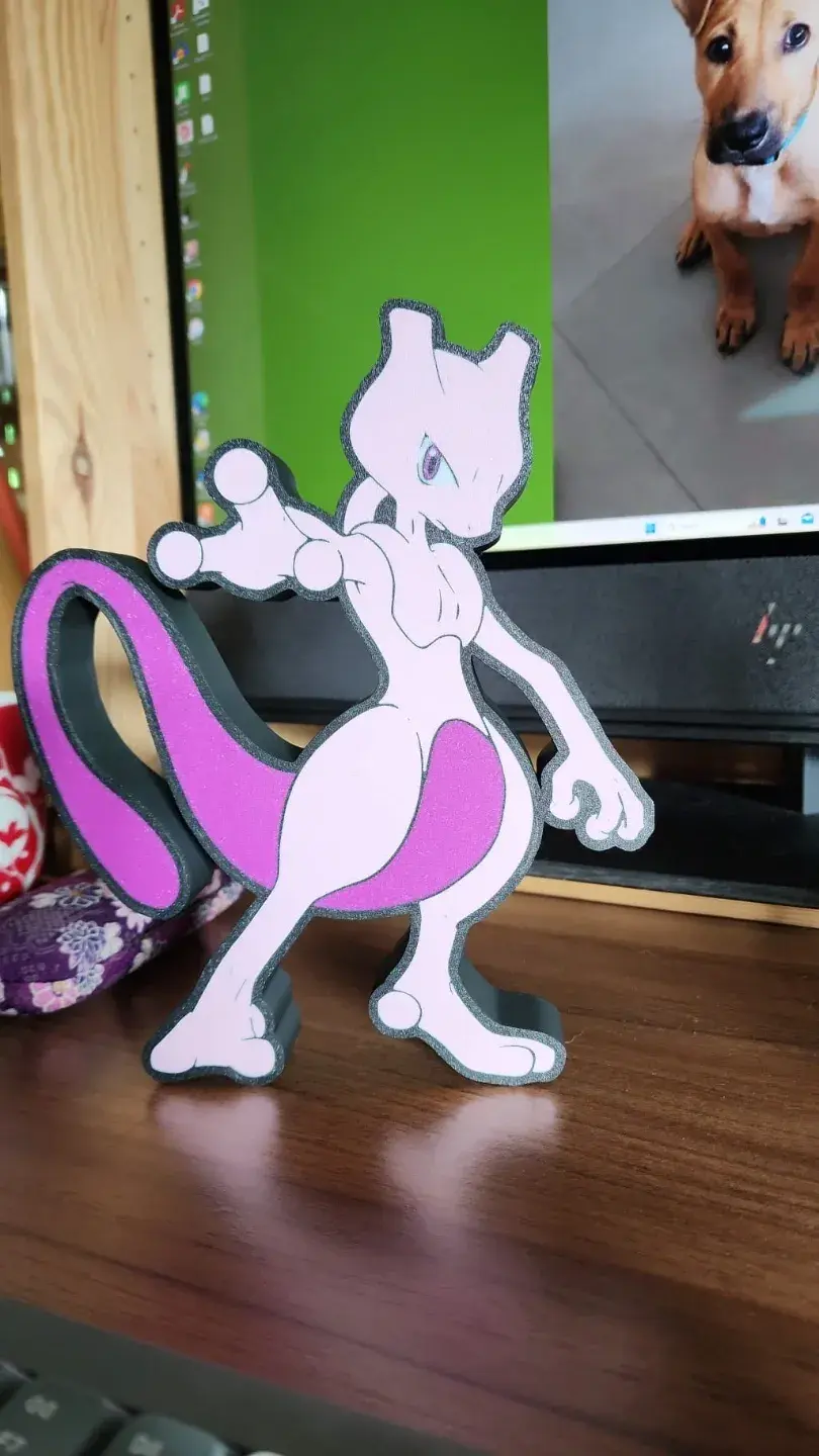 3D Printer Files | 3MF File | Mewtwo Wall Art | Creality Cloud