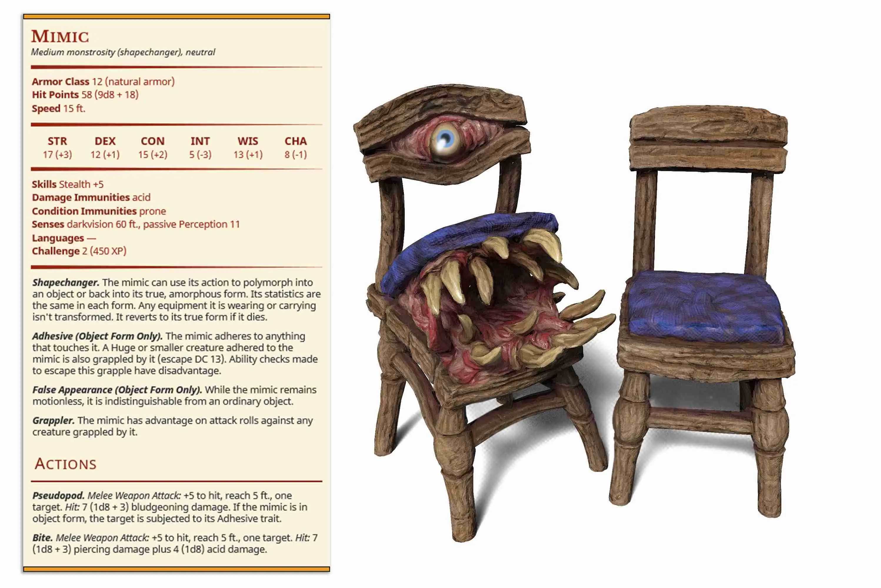 Miniature Games & Accessories STL Download - Furnature Mimics-Chair ...