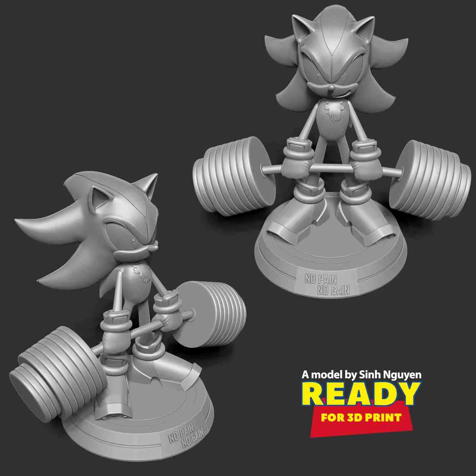 Characters & Creatures STL Download - Shadow the Hedgehog lifting ...