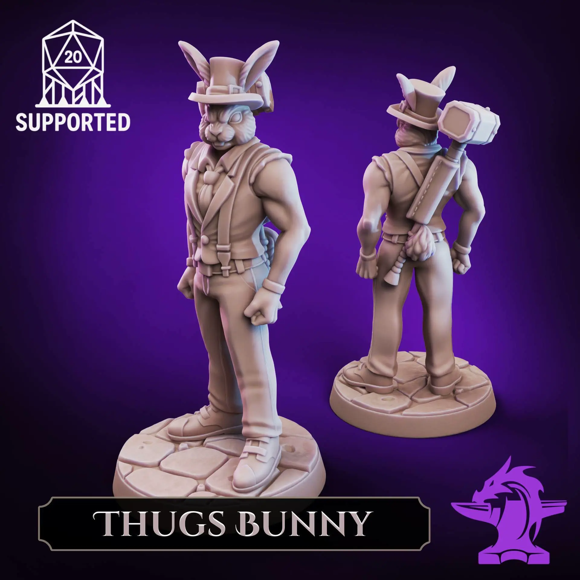 Characters & Creatures STL Download - Rabbit Folk Enforcerby Forge of ...