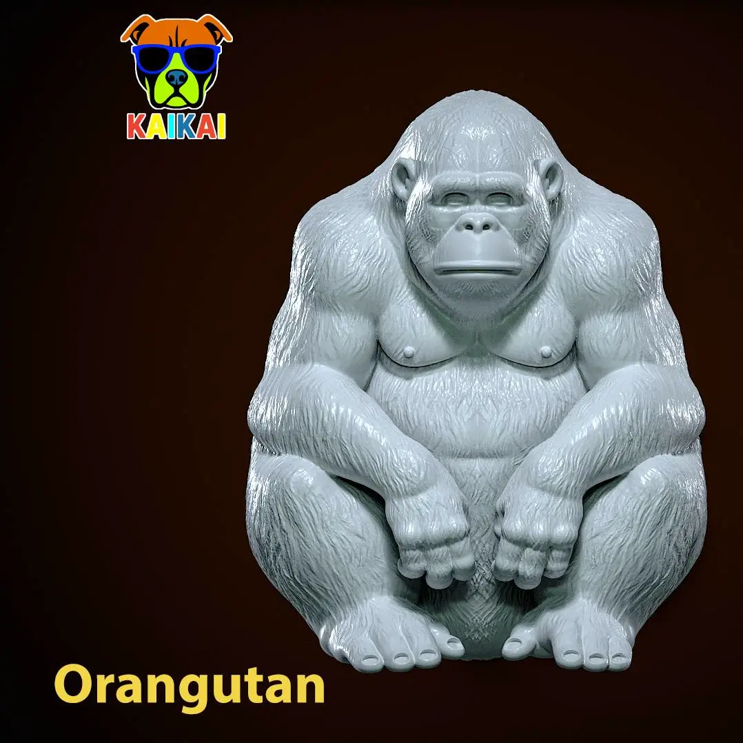 Characters & Creatures STL Download - Orangutan statue - Monkey - 3D ...