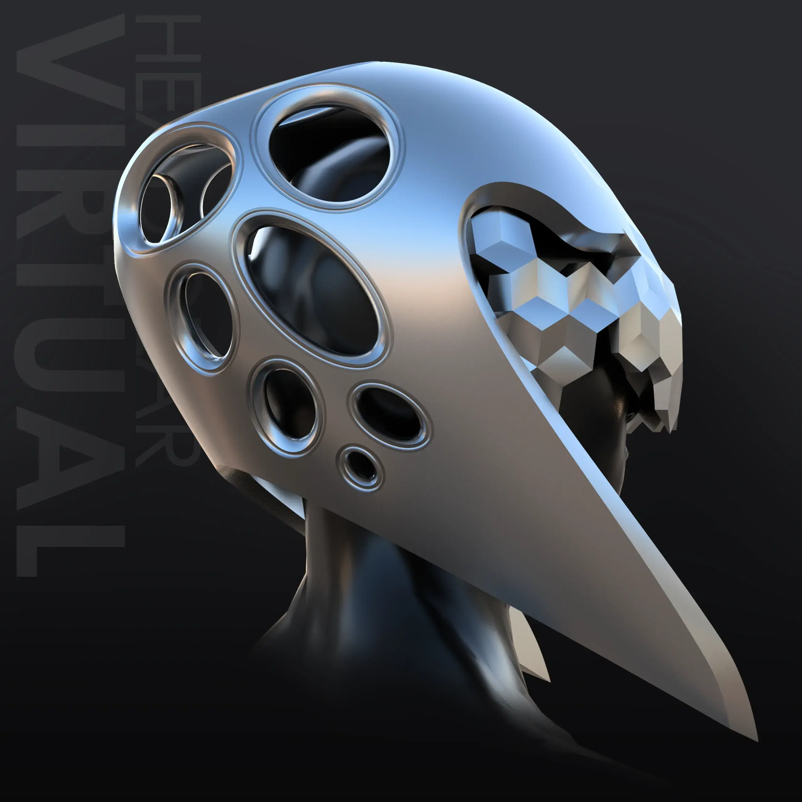 Free Sculptures & Artworks STL Download - HEADGEAR__VIRTUALby MITSUKI_fab