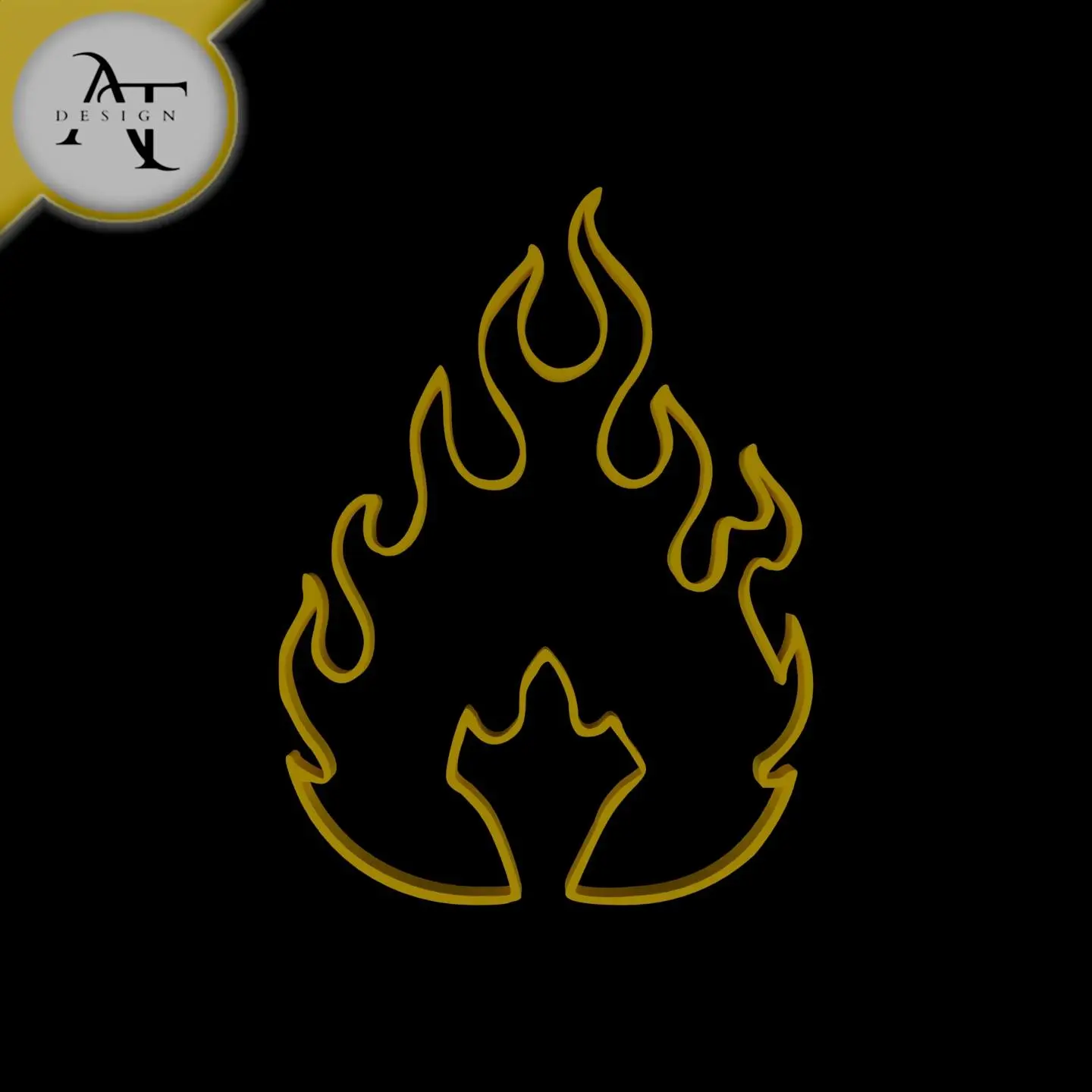 3D Printer Files | 3MF File | Simple Flame Symbol - 2D Art | Creality Cloud