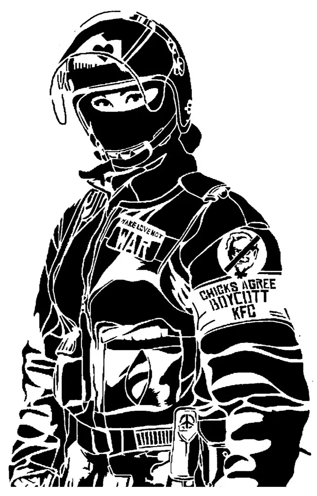 Free Digital Art STL Download - Boycott KFC Cop stencilby SMT_M 🦊