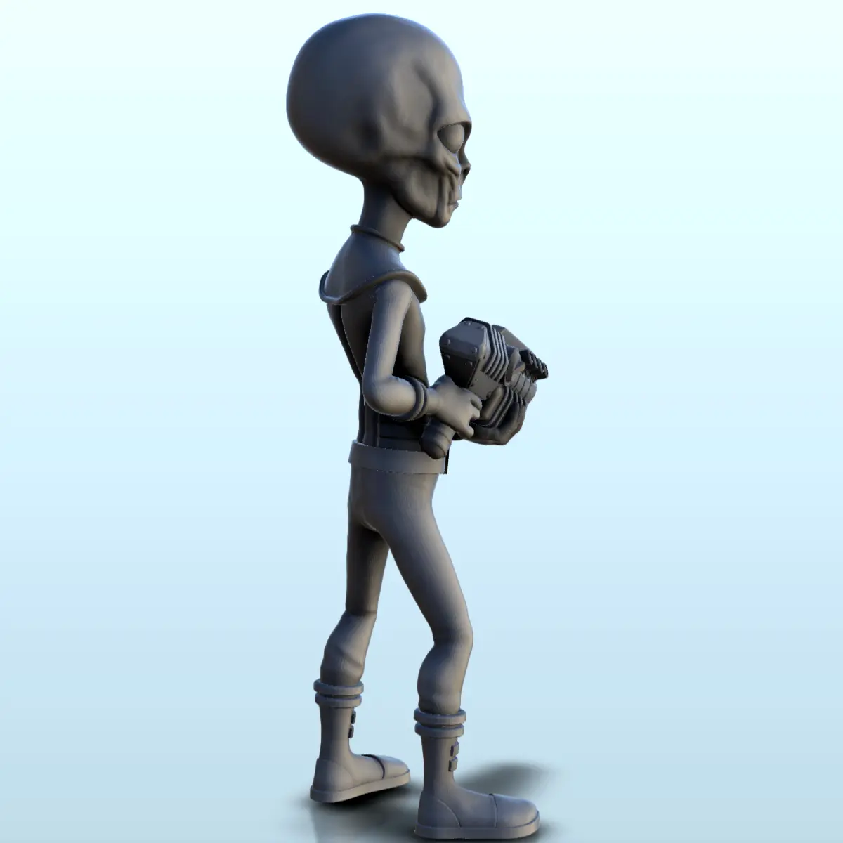 Characters & Creatures STL Download - Static alien soldier with space ...