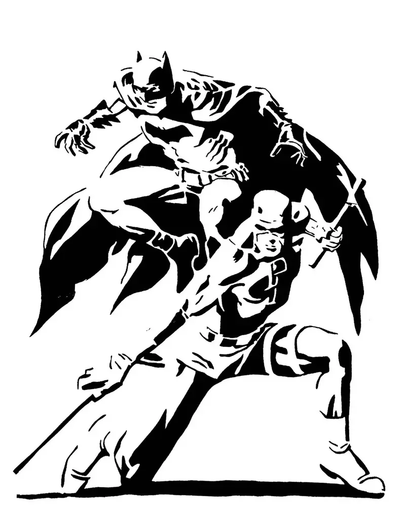 Free Digital Art STL Download - Batman and DareDevil stencilby SMT_M 🦊