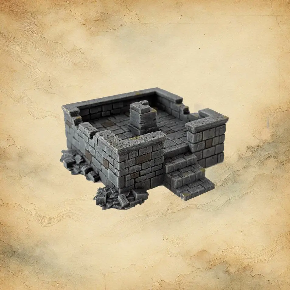 gratuita Props & Terrain STL Descarga - Ruins with Destroyed Pillar ...