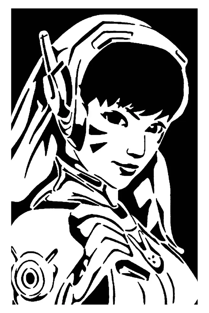 Free Digital Art STL Download - D.VA stencil 4by SMT_M 🦊