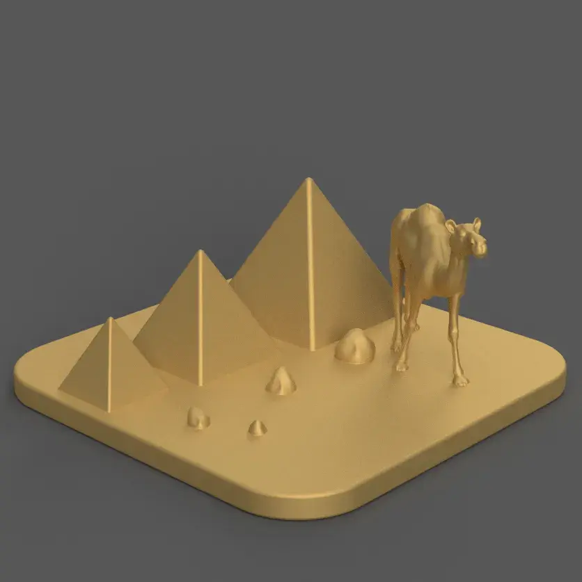 Home Decorations & Ornaments STL Download - Camel and Pyramids Diorama ...