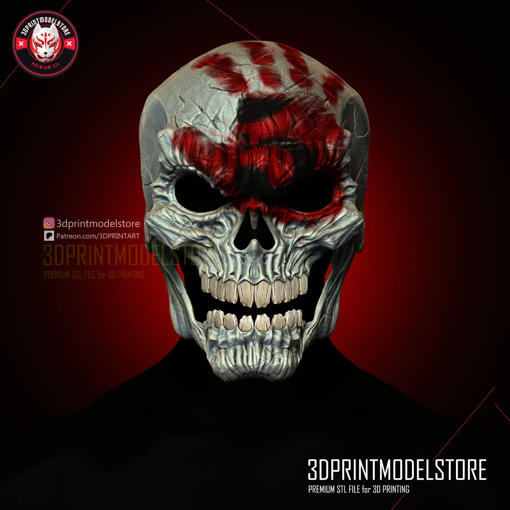 Cosplay STL Download - Five Finger Death Punch Mask - Knucklehead Latex ...