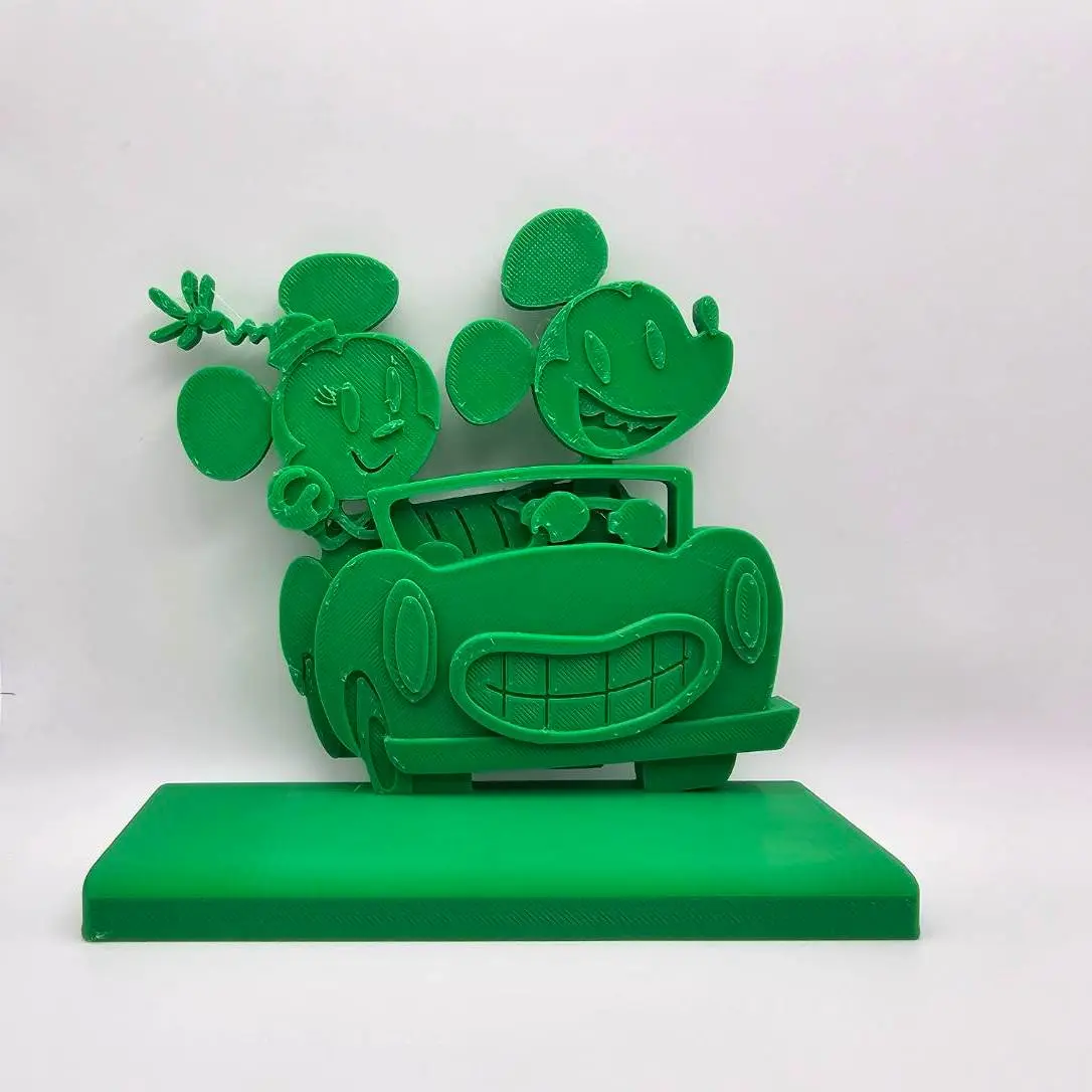 Free Sculptures & Artworks STL Download - Mickey and Minnie driving to ...