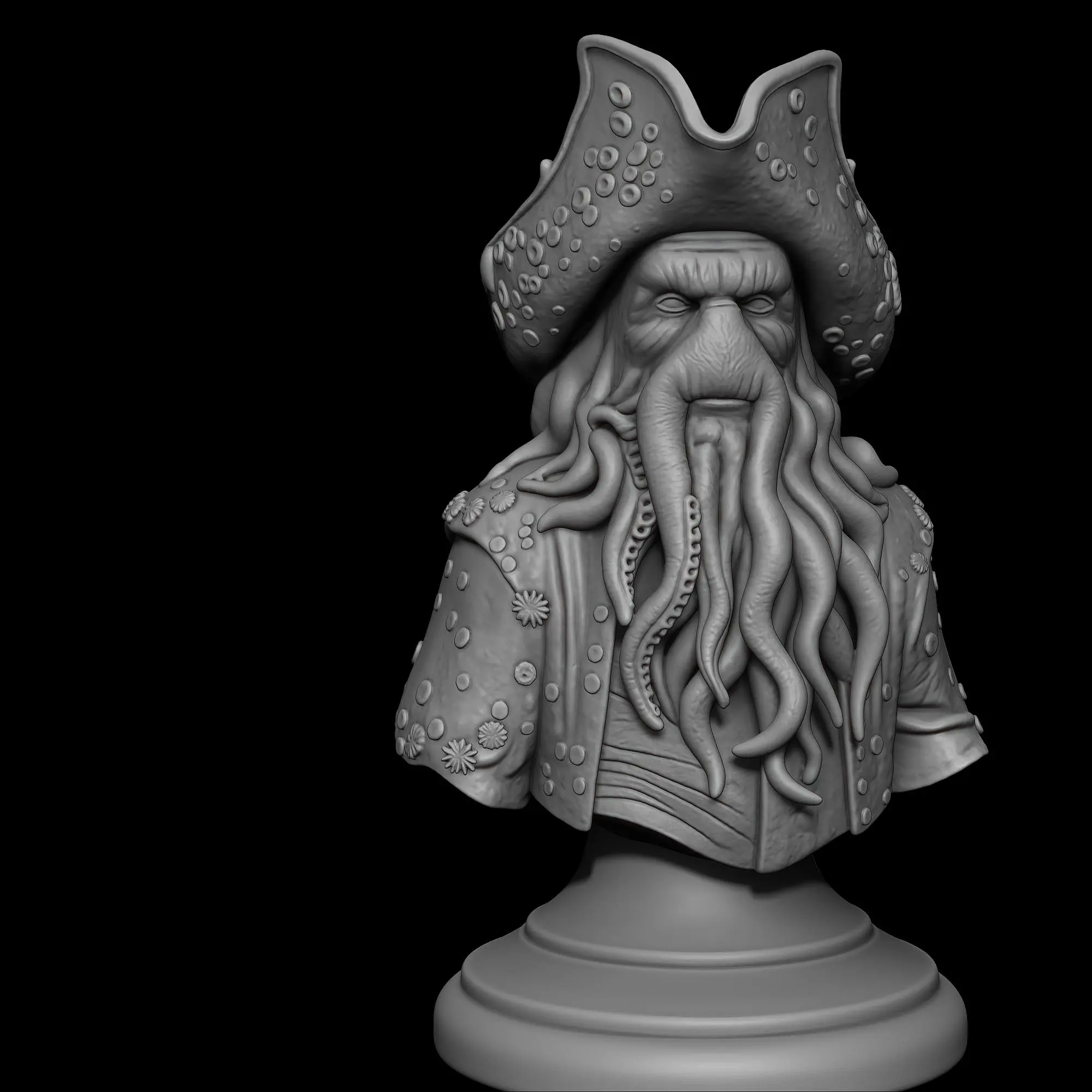 Sculptures & Artworks STL Download - Davy Jones – 3D Printable Bustby ...