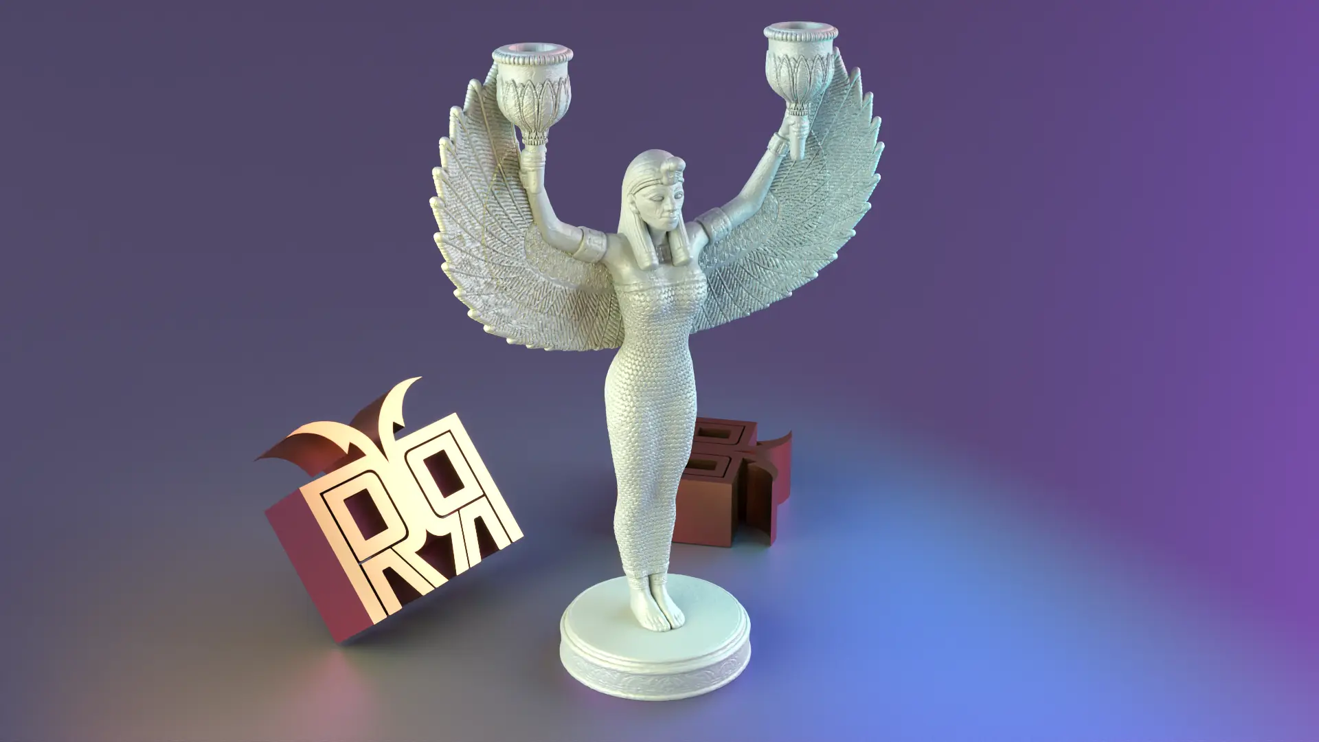 Sculptures & Artworks STL Download - Egyptian Isis Statue Goddess ...