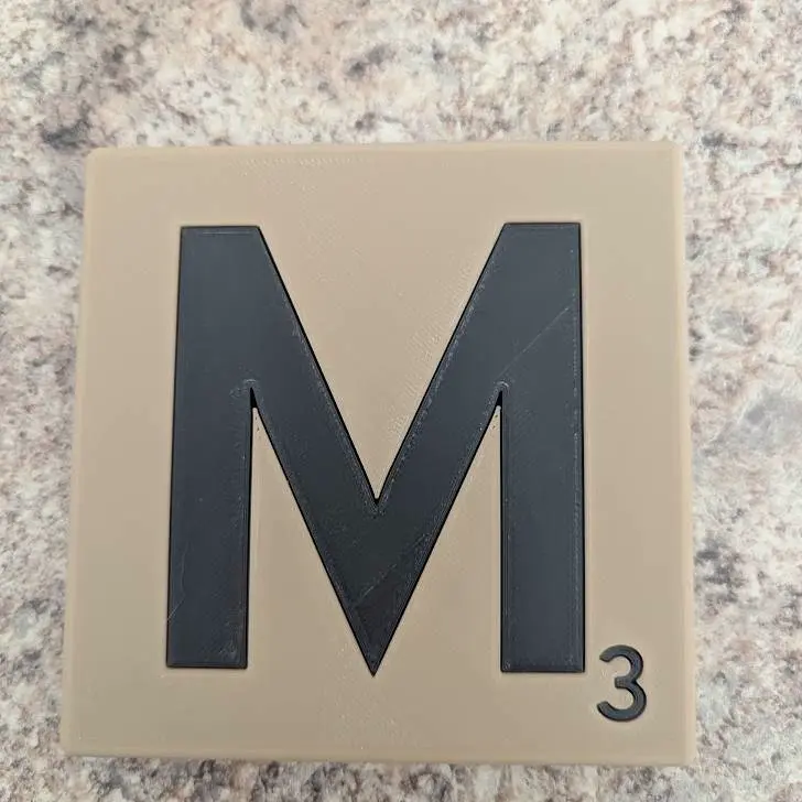 Sculptures & Artworks STL Download - Letter M Scrabble Tileby Trash Can Guy