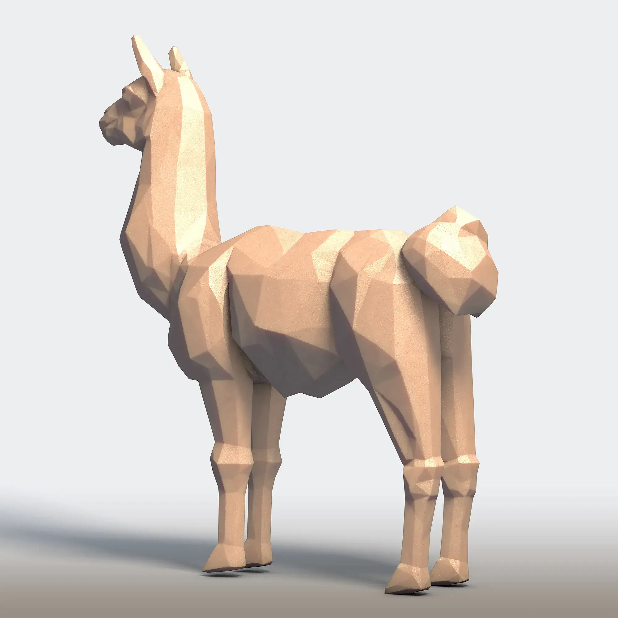 Sculptures & Artworks STL Download - Llama Low Polyby 1xMerch