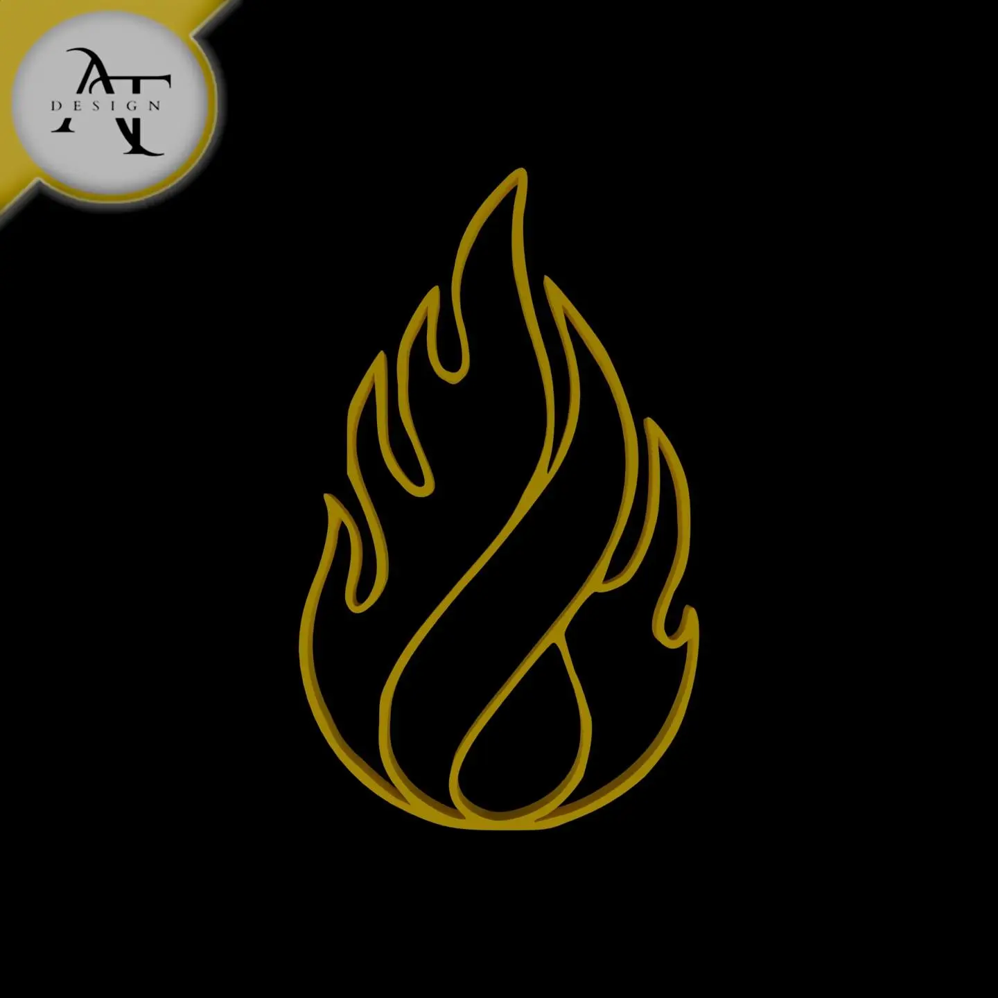 3D Printer Files | 3MF File | Simple Flame Symbol - 2D Art | Creality Cloud