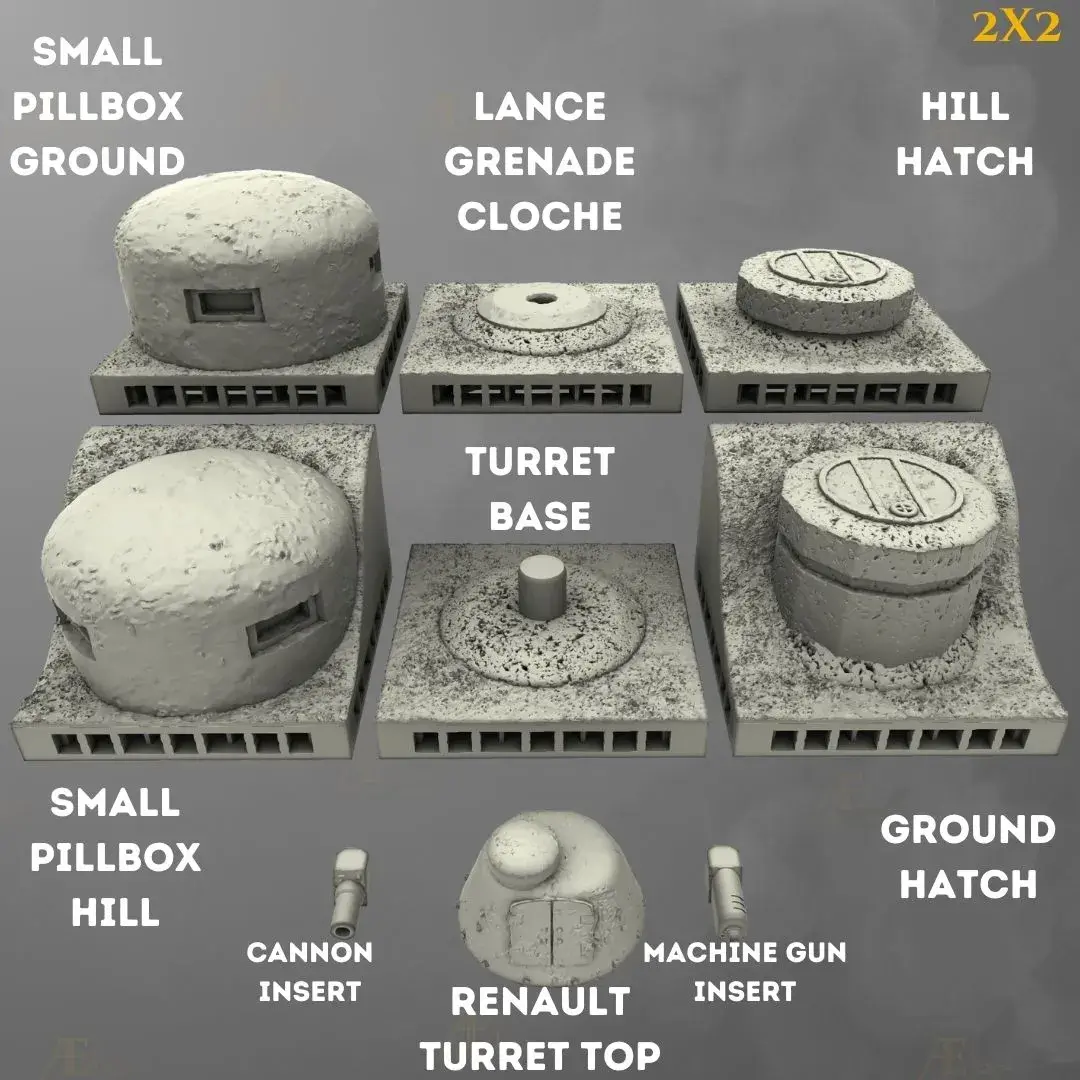Props & Terrain STL Download - AEPWAR22 - Maginot Line 1by Aether Studios