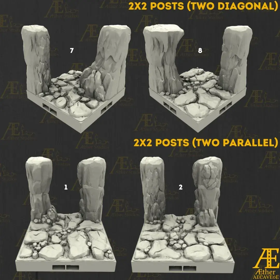 Props & Terrain STL Download - AECAVE0E - Rich Essential Cavernsby Aether Studios