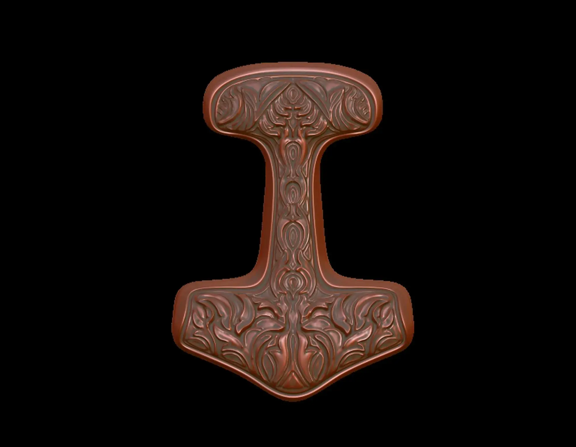 Badges & Coins STL Download - Thor Hammer Pendant 2by Christina3d