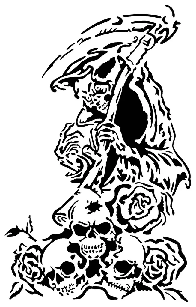 Free Sculptures & Artworks STL Download - Grim Reaper stencil 3by SMT_M 🦊