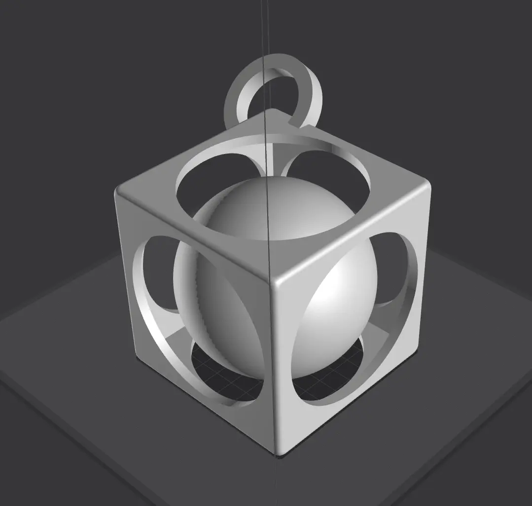 Test Models STL Download - ball in box - impossible sphere in cubby Mishoko