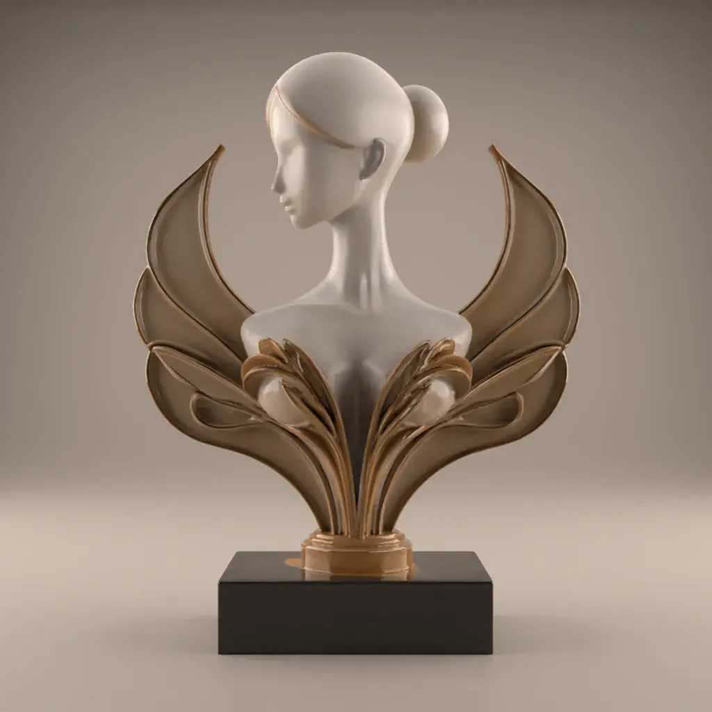 Sculptures & Artworks STL Download - Elegant Woman Bust STL – Modern ...