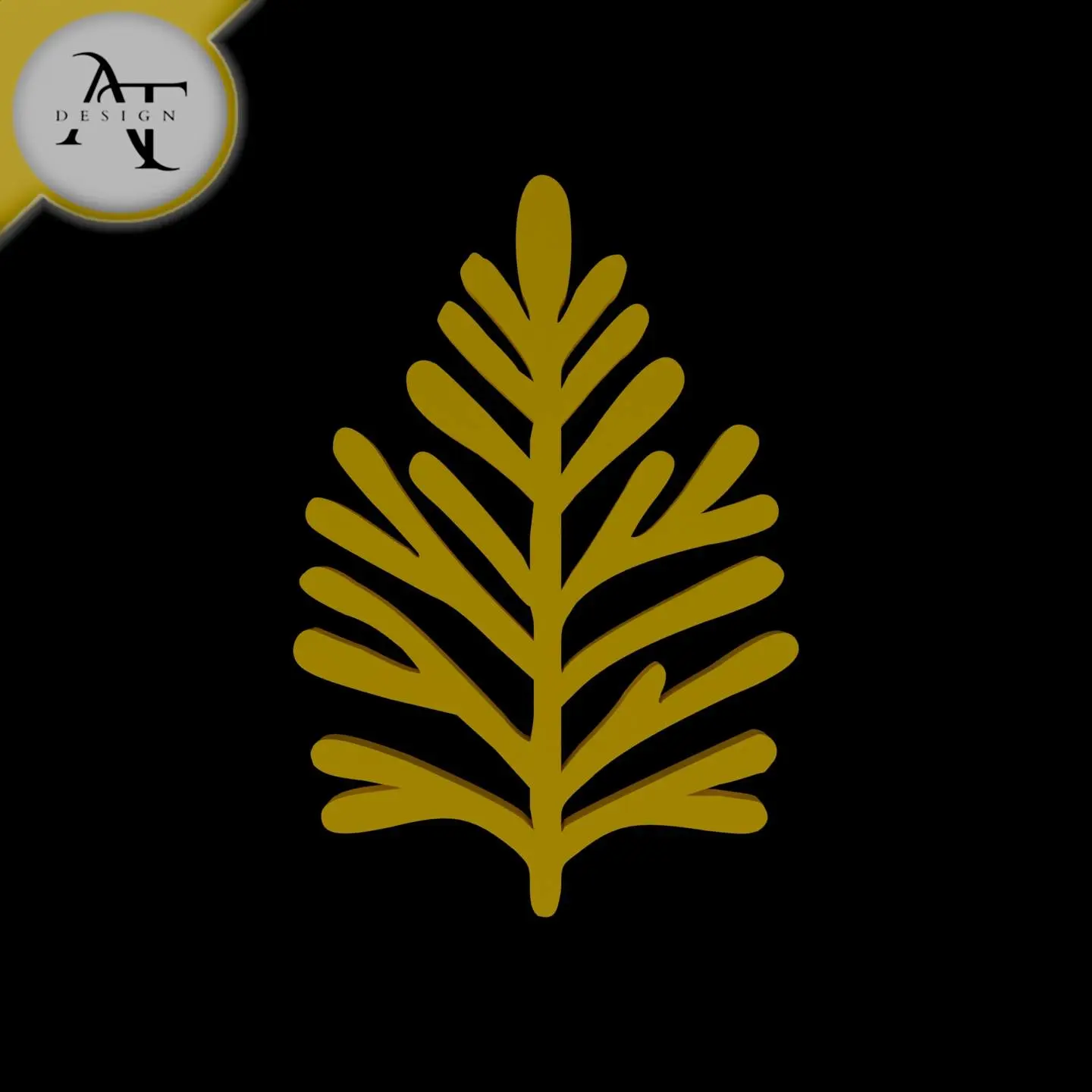 Free Digital Art STL Download - Simple Leaf Symbol - 2D Artby AT Design