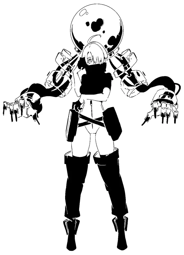 Free Characters & Creatures STL Download - Cyborg girl stencil 2by SMT_M 🦊
